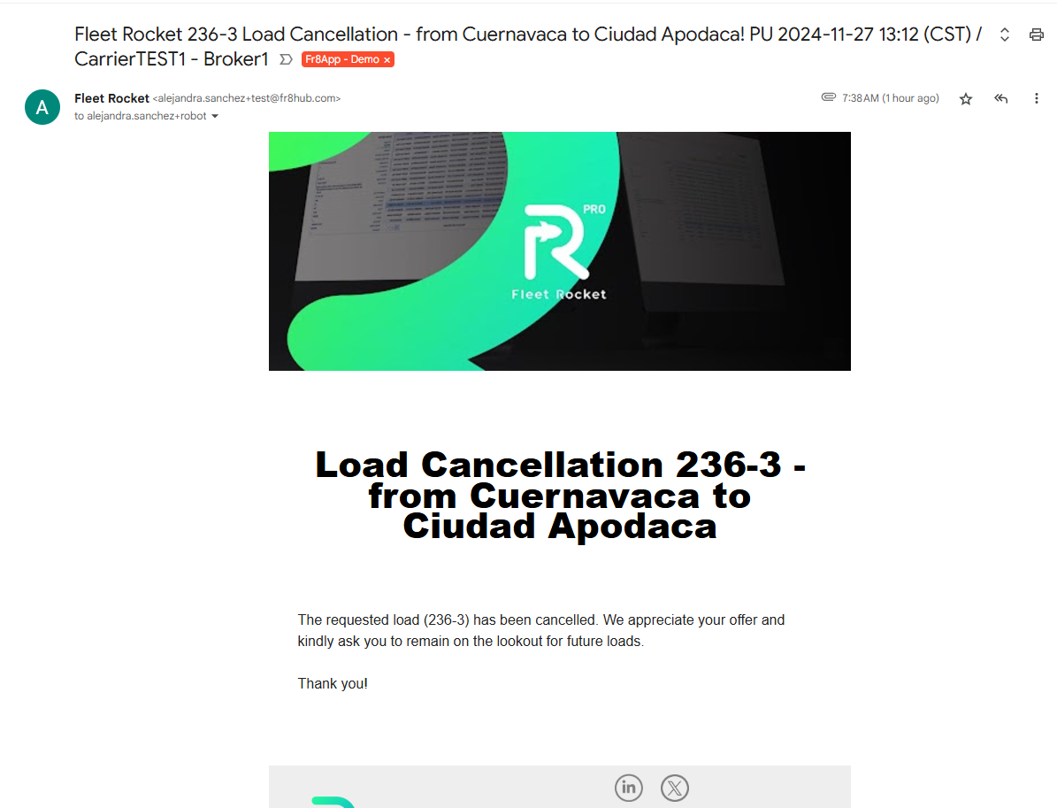 Load Cancellation – Fleet Rocket