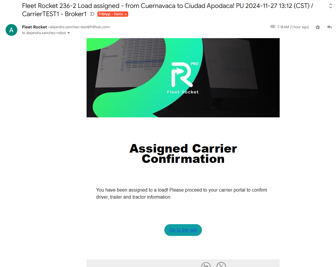 Assigned Load – Fleet Rocket