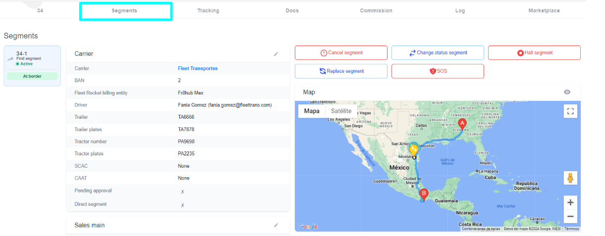Role: Sales Carriers - Tracking and Tracing Manager – Fleet Rocket