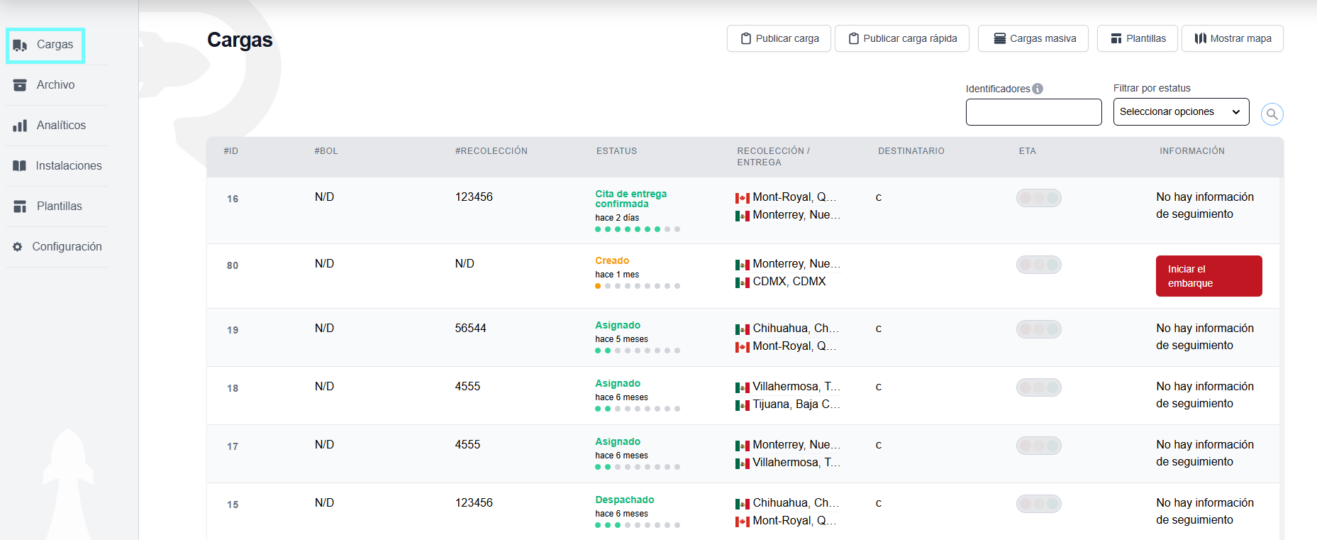 Cómo visualizar mis cargas – Fleet Rocket