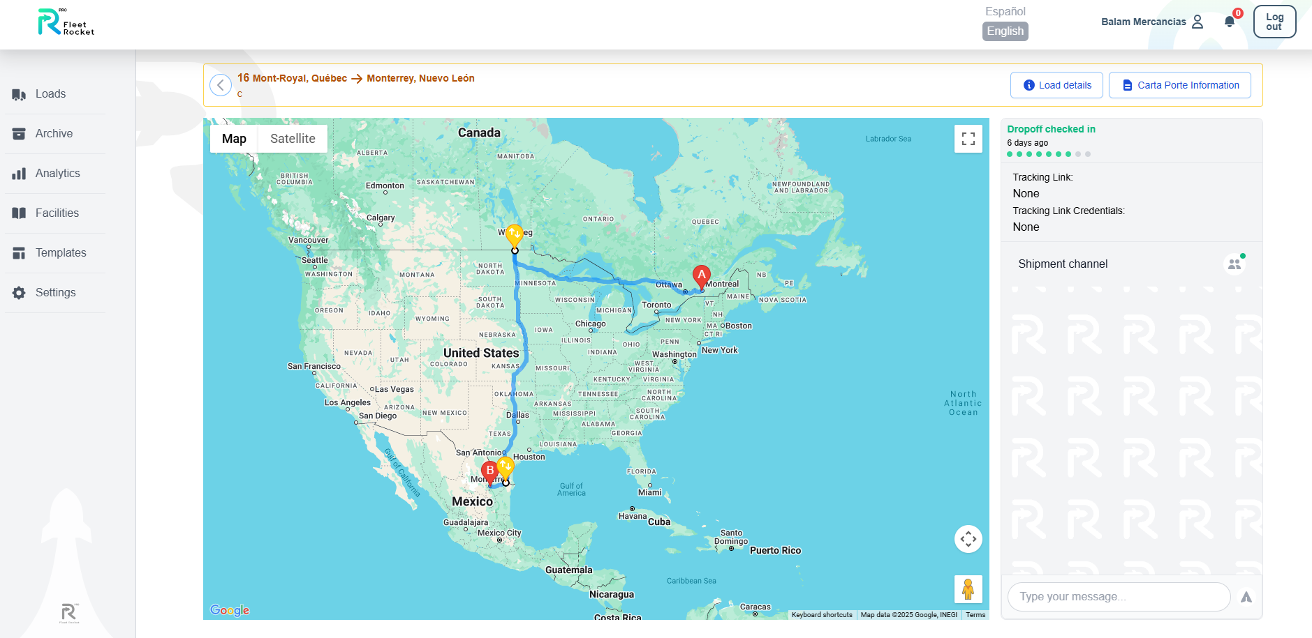 Introduction to the load chat – Fleet Rocket