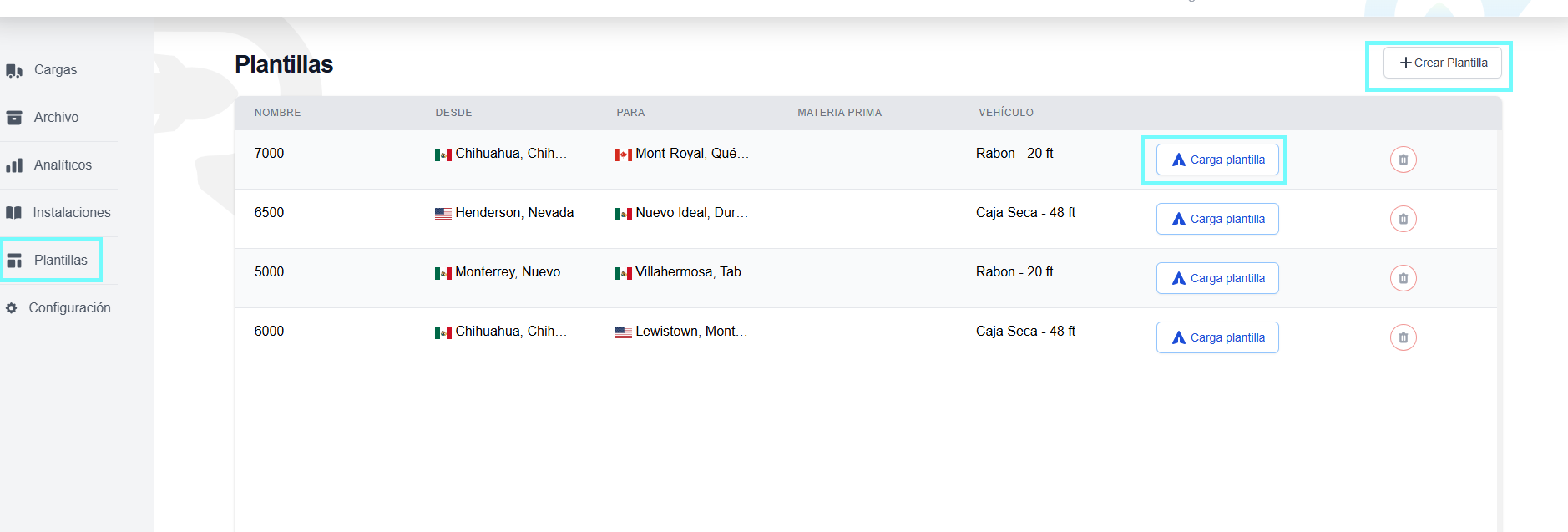 Cómo postear una carga con Plantillas – Fleet Rocket