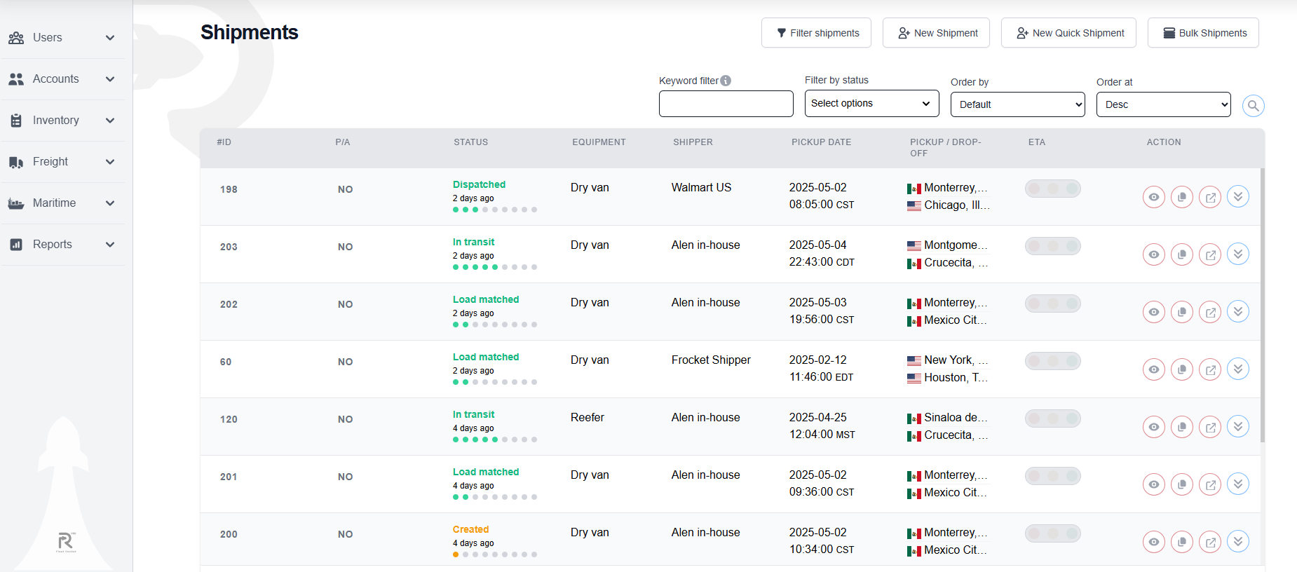 Shipments and Load Board – Fleet Rocket