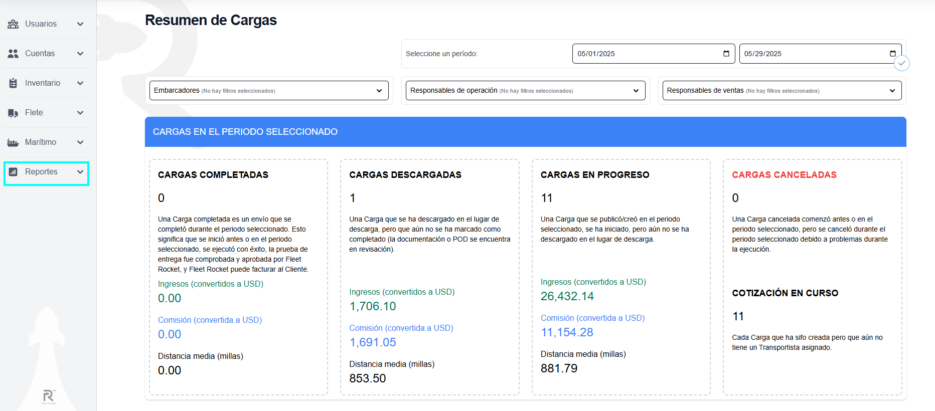 Rol: Finanzas - Descargar documentos de carga – Fleet Rocket