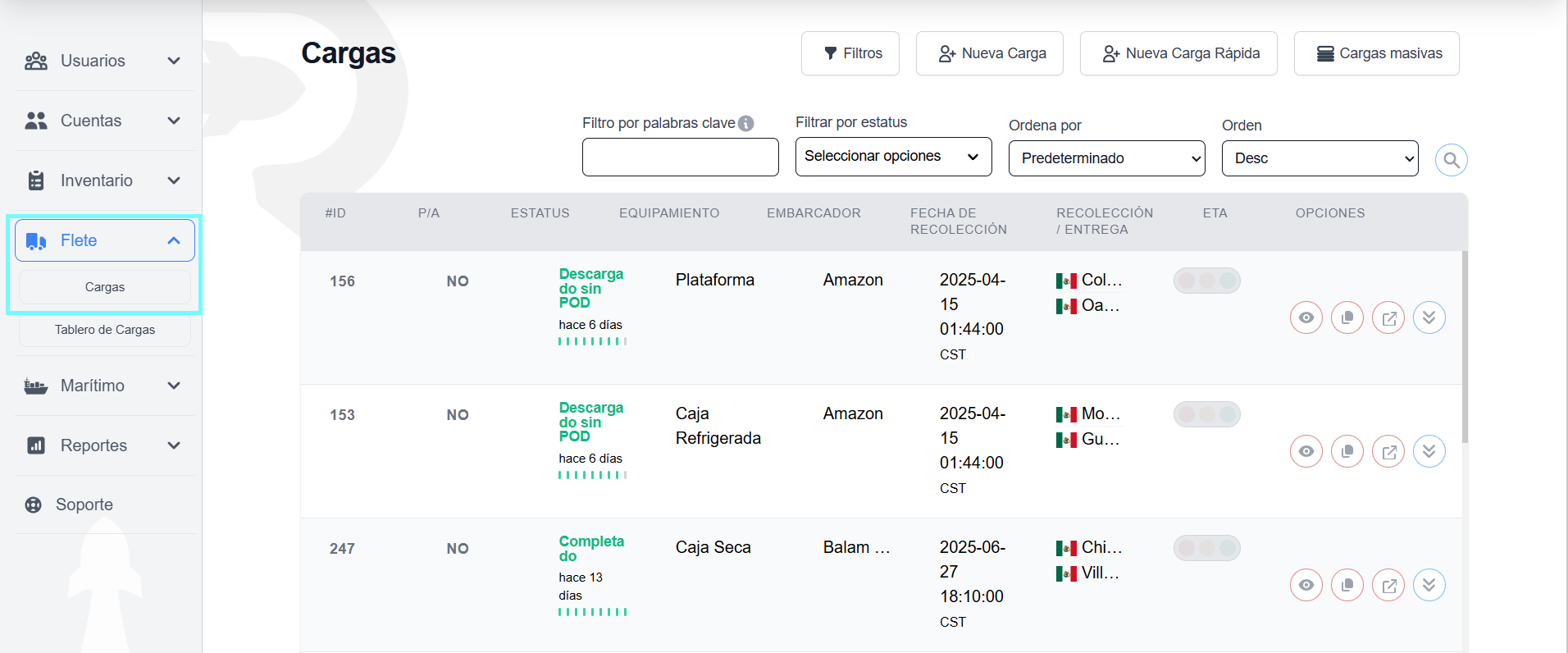 Cargas – Fleet Rocket