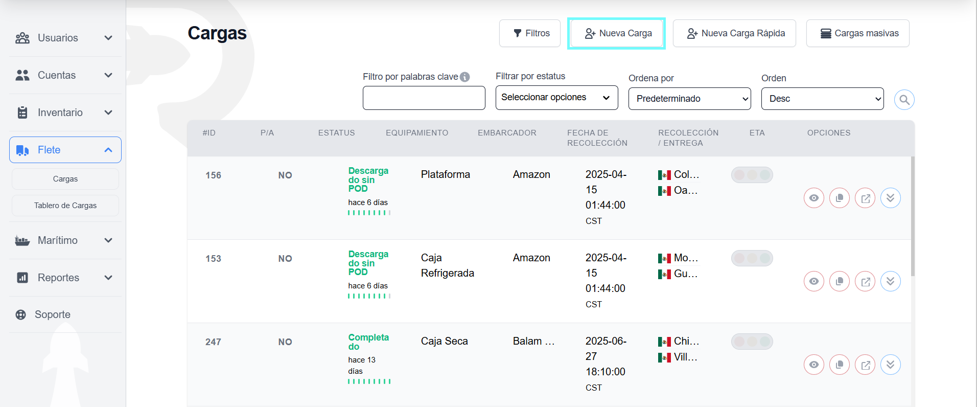 Cargas – Fleet Rocket